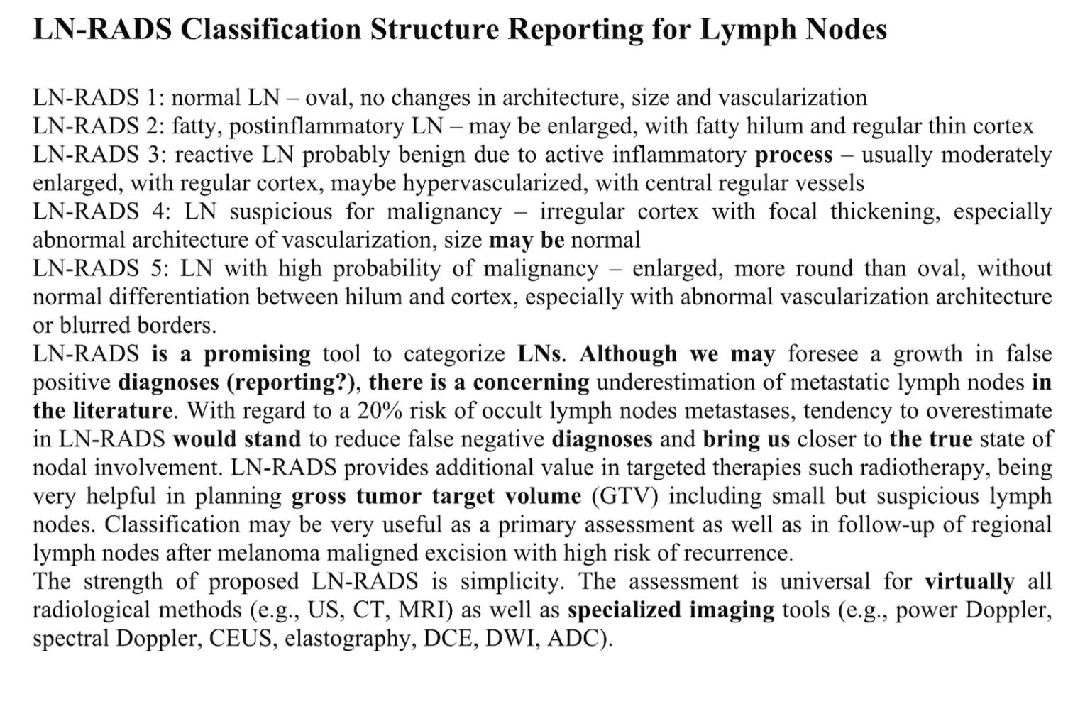 Lymph Node Reporting and Data System (LN-RADS) – Lymph Node Reporting ...